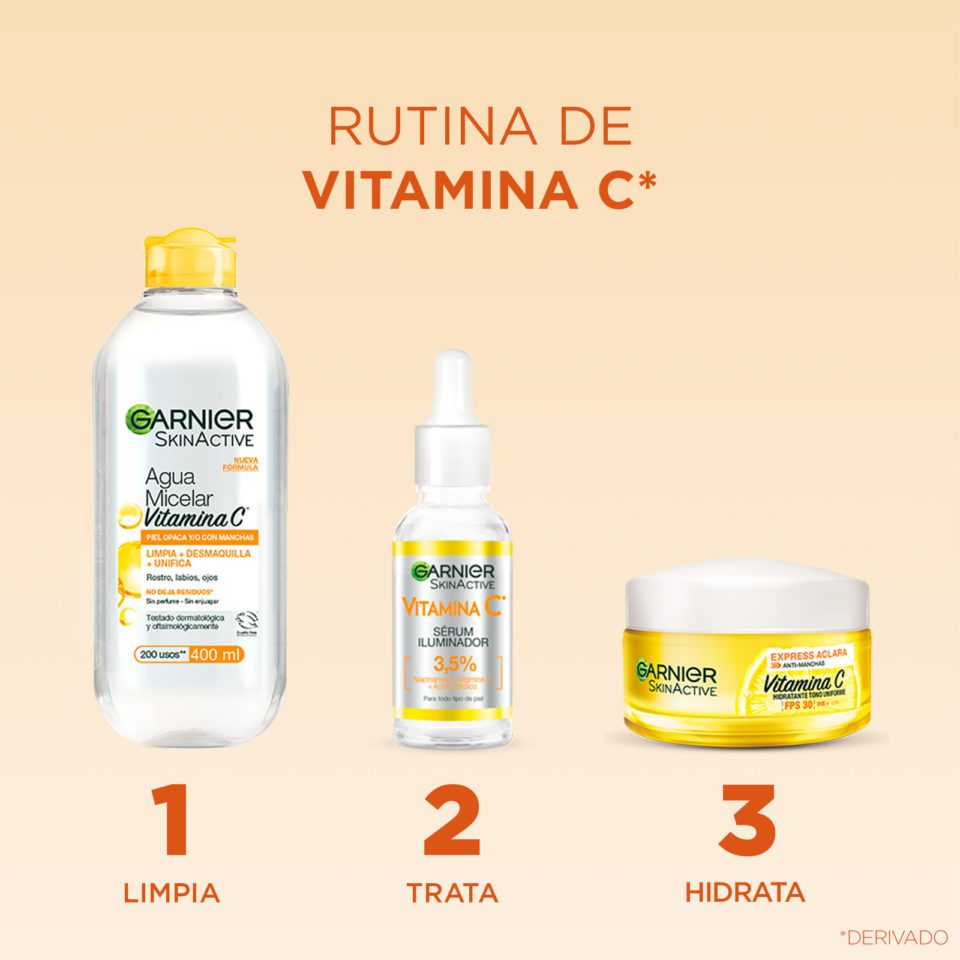 GARNIER LANZA SU RUTINA COMPLETA CON VITAMINA C - LAS ROSAS
